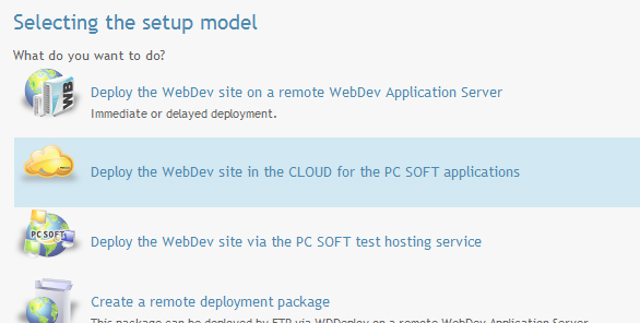 PCSCloud - Deploying a WEBDEV site